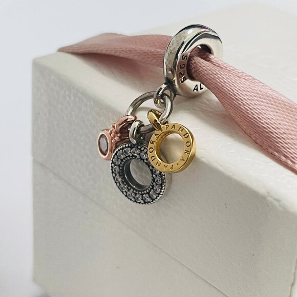Pandora | Jewelry | Pandora Triple Monogram Logo Dangle Charm | Poshmark